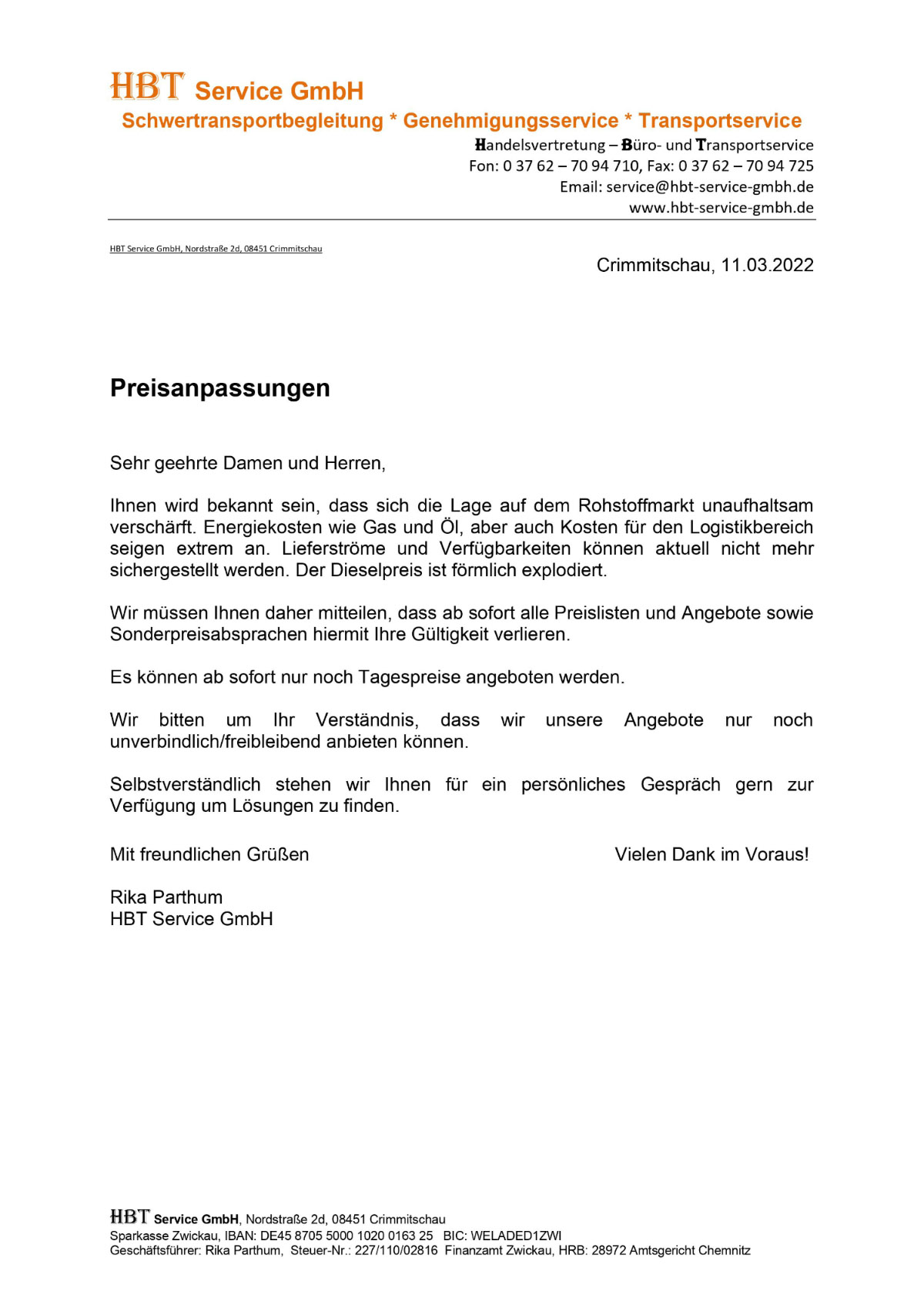 HBT Service GmbH, BF2, BF3, BF4 Begleitung, Genehmigungen, Transporte ...